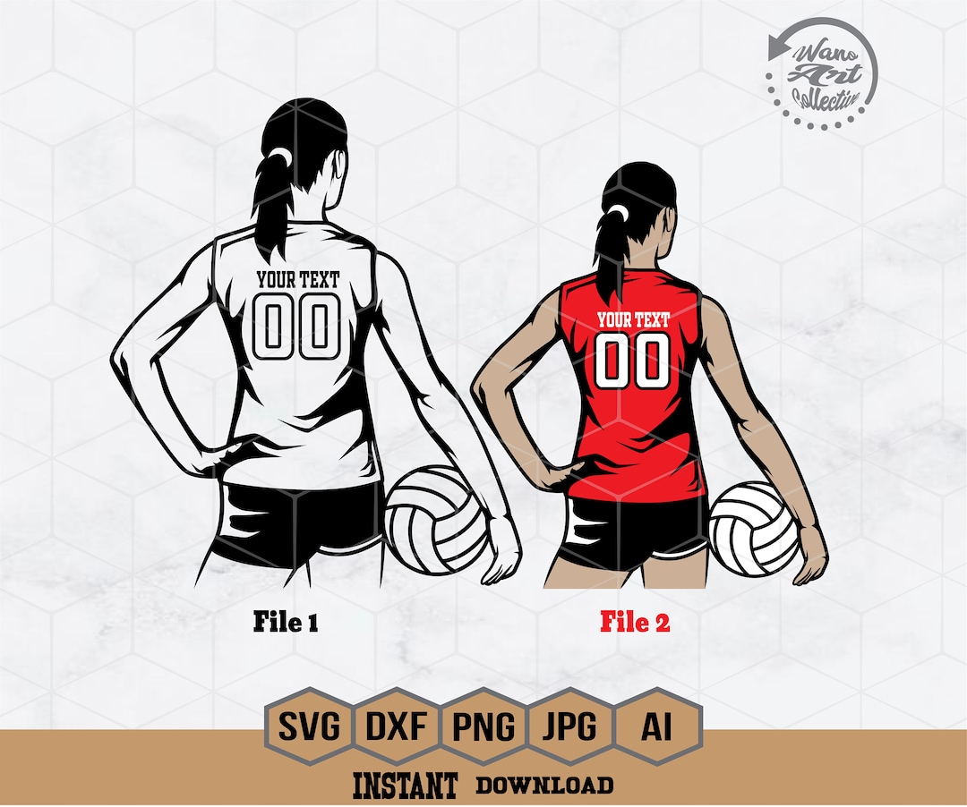 Volleyball Svg | Girls Volleyball Player Svg | Colored Layers ...