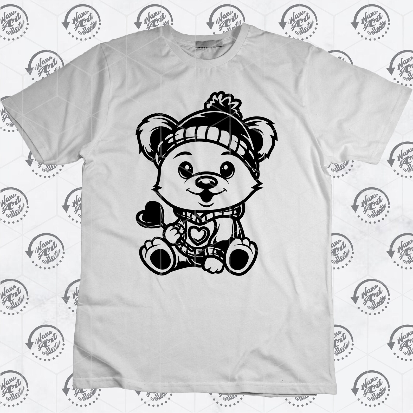 Teddy Bear With Heart Svg | Valentine's Bear Svg | Valentine's Day Svg ...