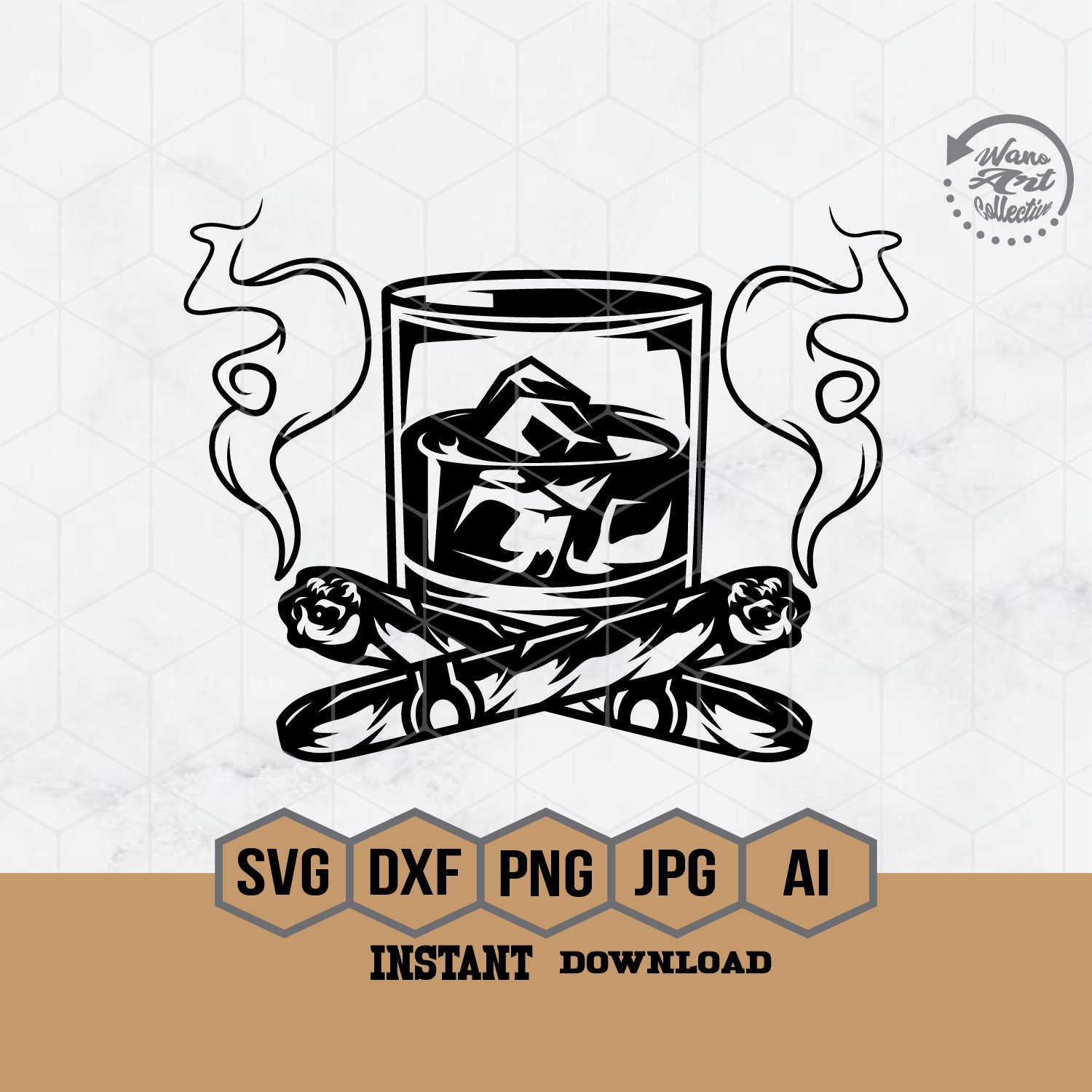 Whiskey and Cigar Svg, Cigar Clipart, Whiskey Clipart, Cigar Smoking ...