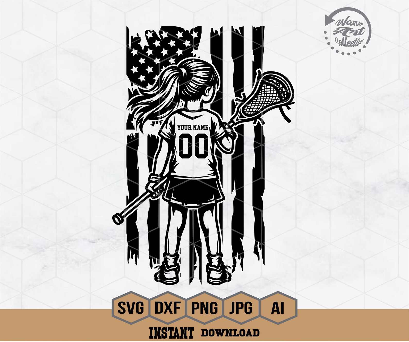Personalized Name | Lacrosse Kid Svg | Lacrosse Player Svg | Lax Girl ...