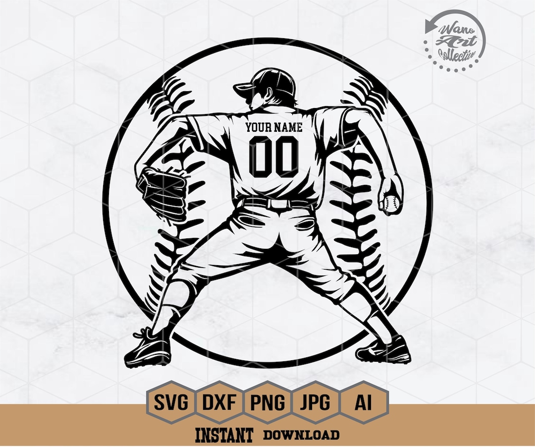 Baseball Pitcher Player Svg | Fastpitch Male Pitcher Svg | Baseball Svg ...