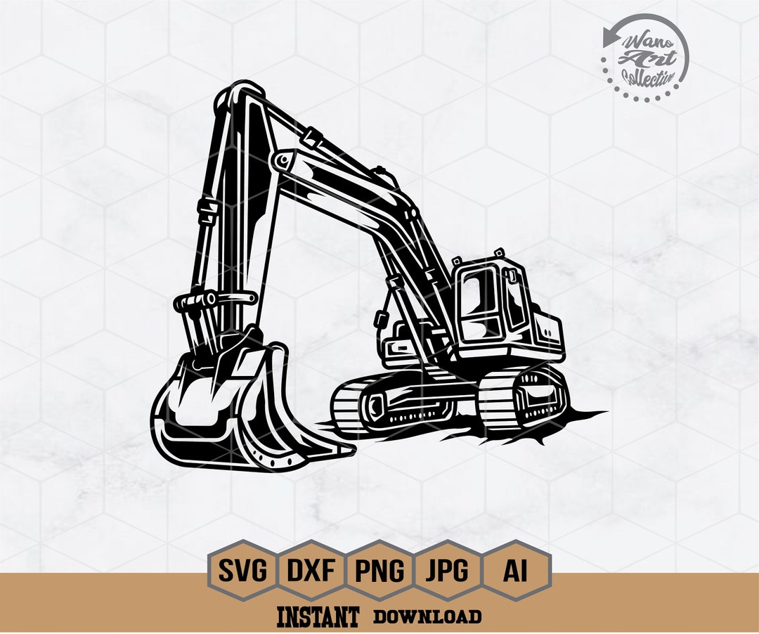Excavator Svg | Heavy Equipment Svg | Excavator Clipart | Excavator ...