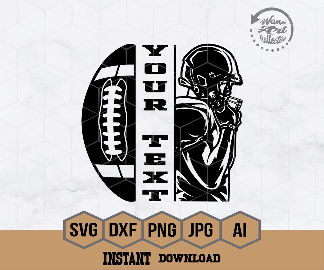 Customized Football Player Svg | American Football Svg | Football Name ...