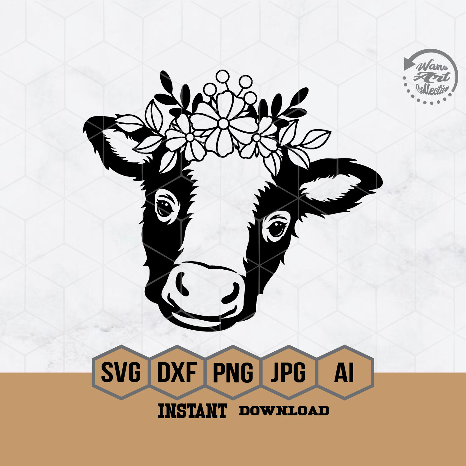 Floral Cow Svg Cute Cow Svg Floral Animal Svg Floral Farm - Etsy