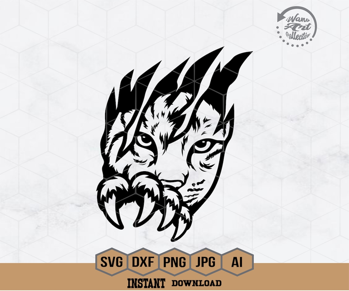 Bobcat Scratch Svg Png | Claw Scratch Svg | Bobcat Claw Svg | Wildcat ...