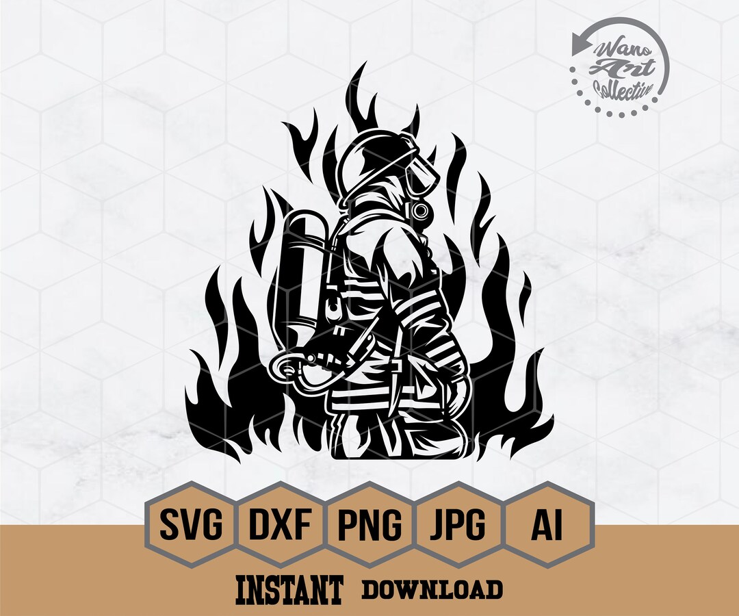 Fire Fighter Svg | Fireman Svg | Rescue Svg | Firefighter Clipart ...