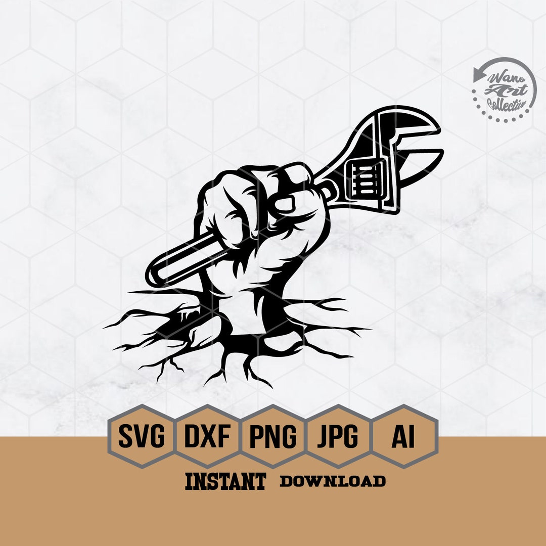 Fist With Tools Svg | Mechanical Tools Svg | Hand Fist Svg | Adjustable ...