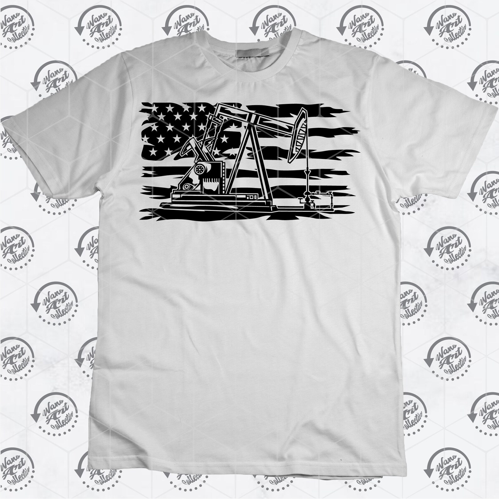 US Flag Oil Rig Svg, Oil Rig Cutfile, US Oil Rig Png, Oil Rig Clipart ...