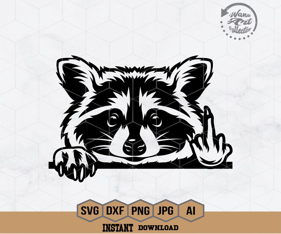 Raccoon Svg | Peeking Raccoon Svg | Raccoon Middle Finger Svg | Peeking ...
