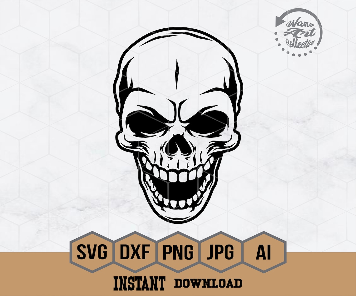 Skull Svg Skull Head Svg Skeleton Svg Skull Clipart - Etsy