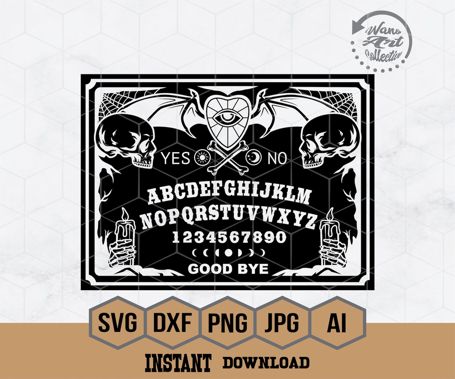 Ouija Board Svg | Ouija Board Game Svg | Ouija Clipart | Dead Spirit ...