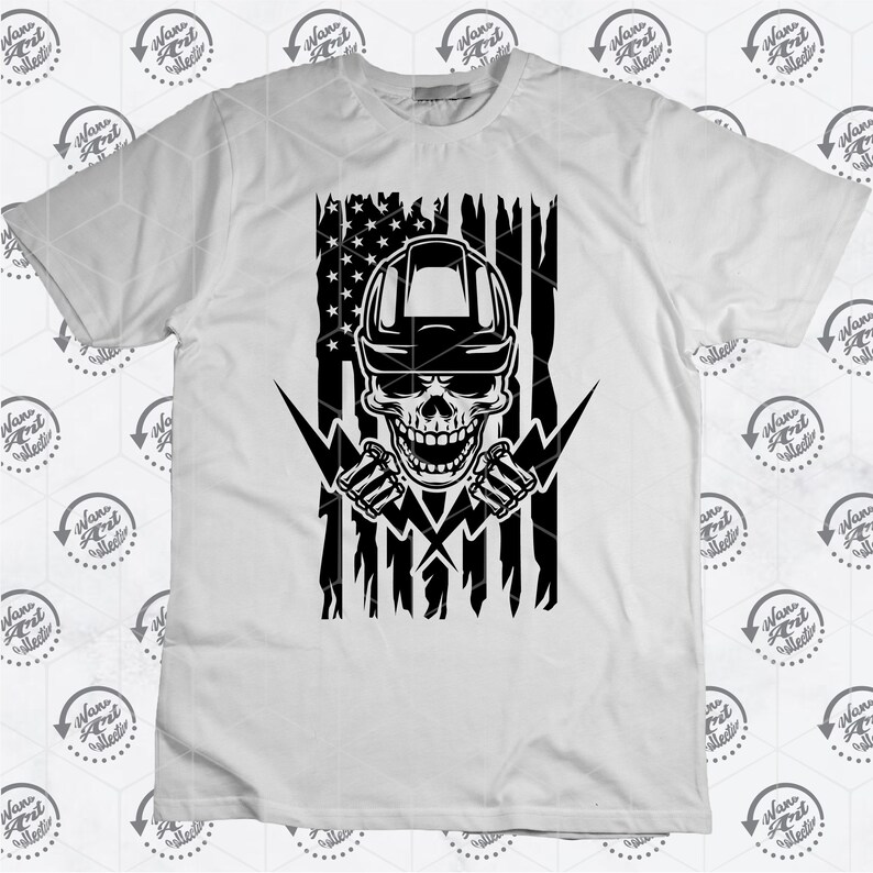 US Electrician Skull Svg Lineman Skull Svg Electrician Svg Lineman Svg ...