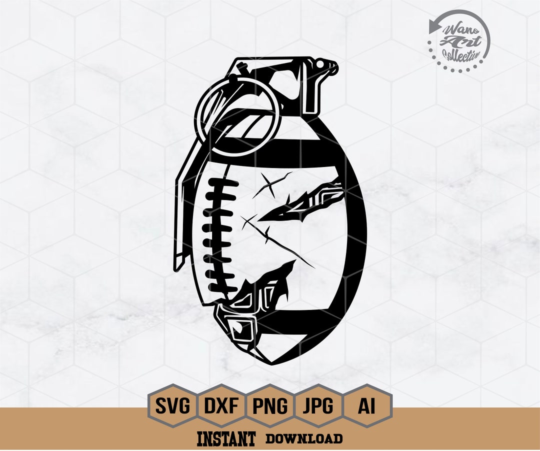 Football Grenade Svg | Football Svg | Football Game Svg | Grenade Svg ...