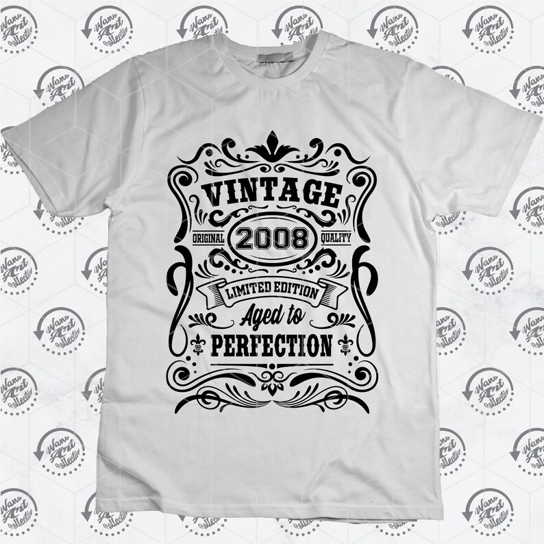 18th Birthday Svg | 18th Birthday Shirt | Vintage 2008 Svg | 2008 Aged ...