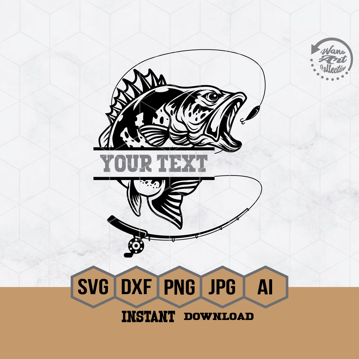 Bass Fishing Monogram Svg, Fishing Svg, Bass Name Fish Svg, Bass ...