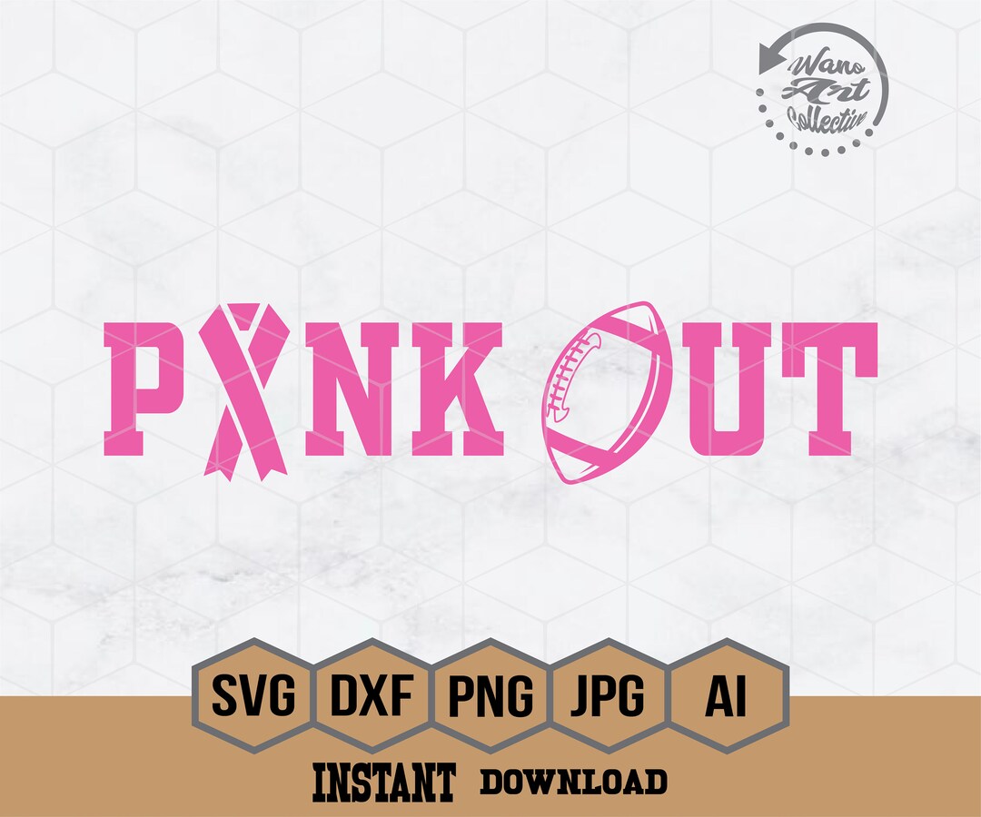 Pink Out Svg | Football Player Svg |tackle Svg | Breast Cancer Warrior ...