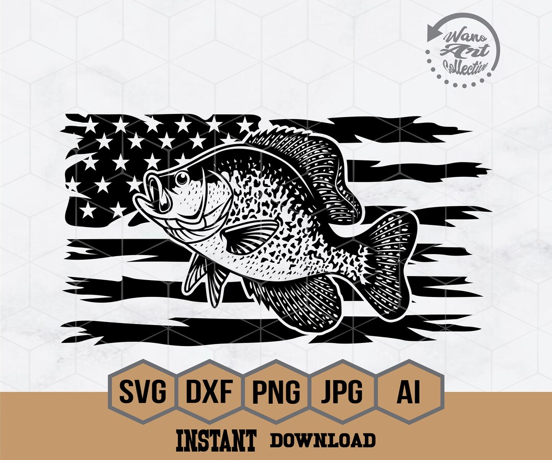 US Crappie Fishing Svg, Fishing Svg, US Crappie Fish Svg, Crappie ...