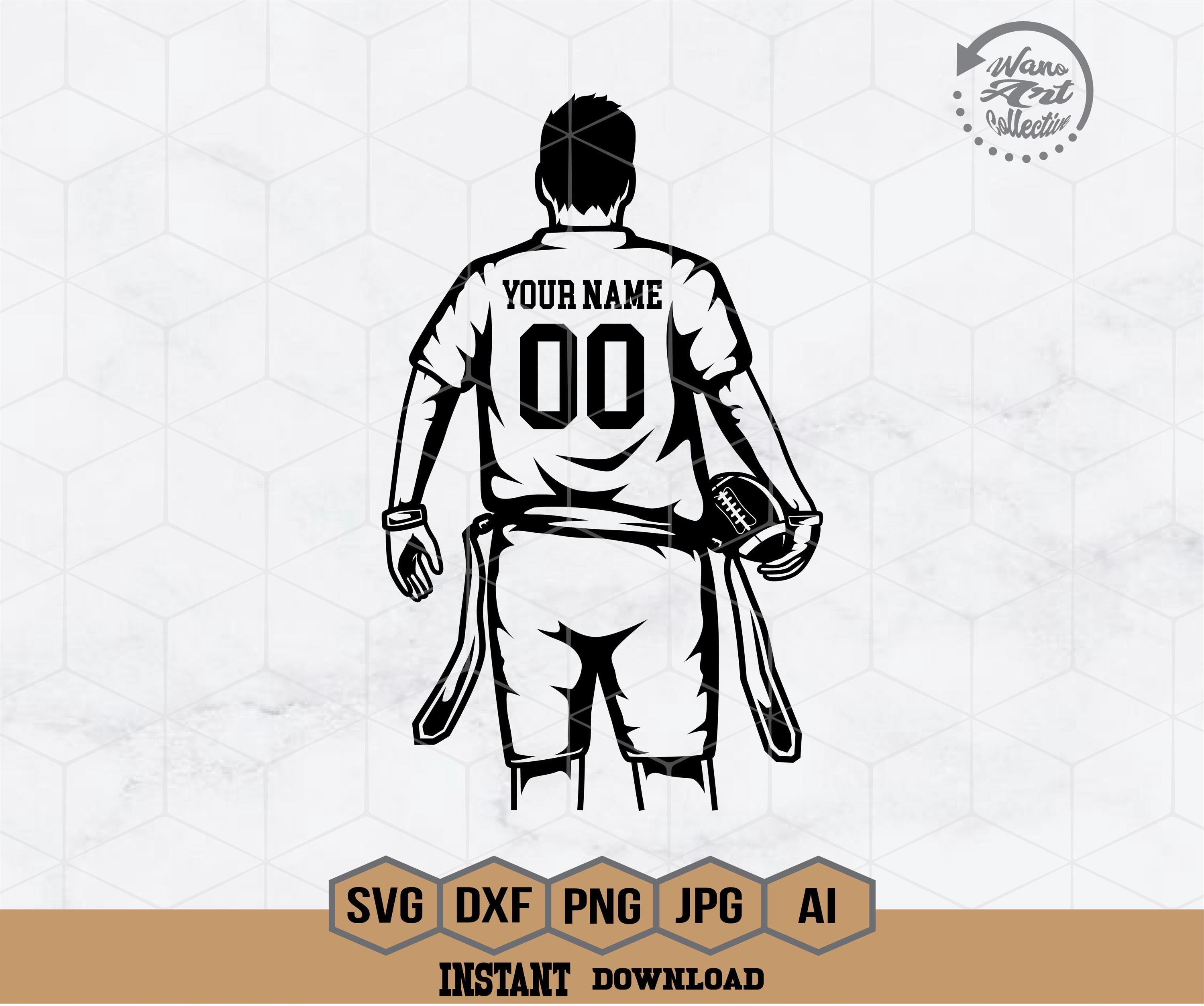 Flag Football Player Svg | Personalized Name | Football Boy Svg ...