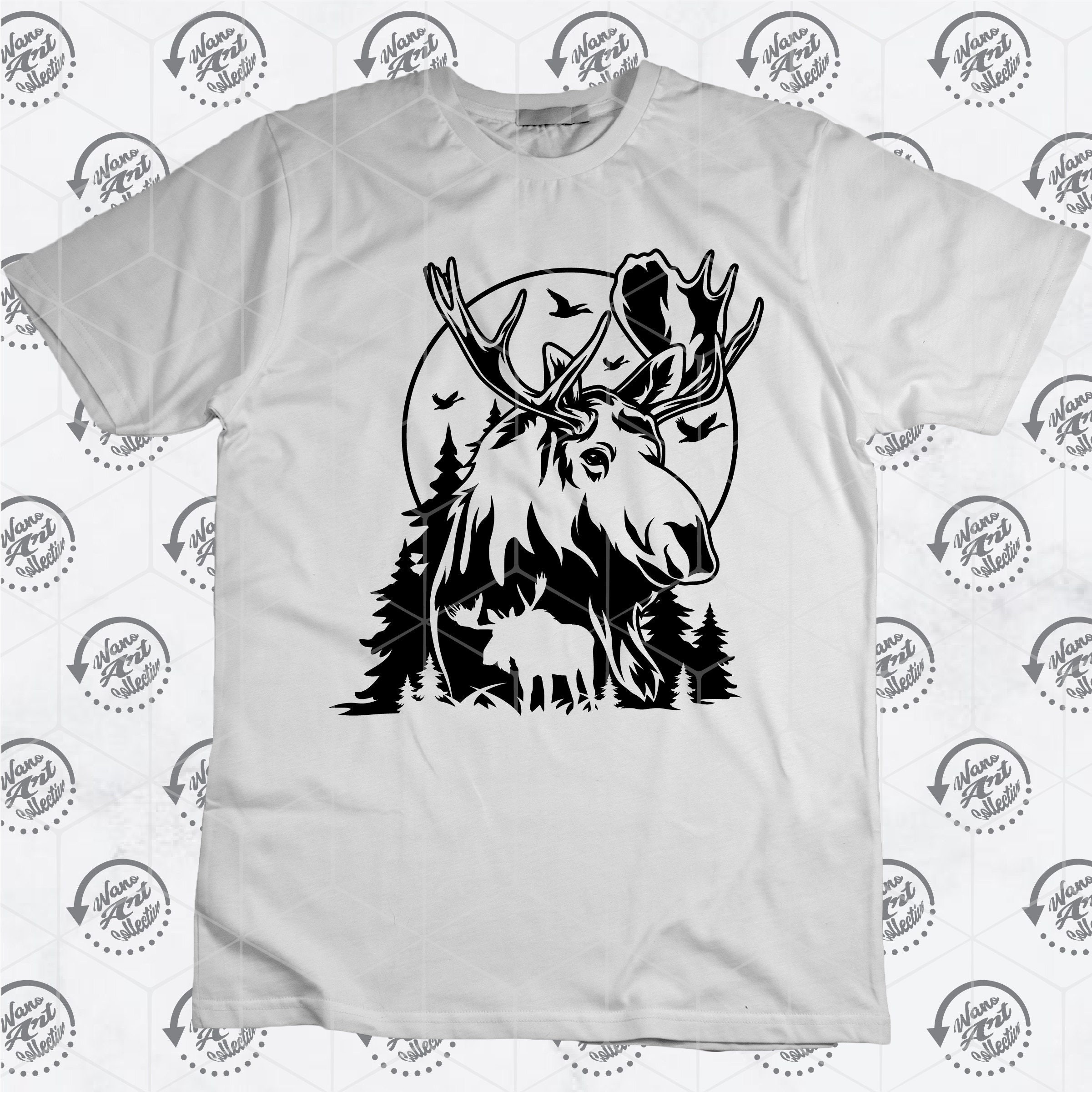 Moose Scene Svg Moose Svg Moose Hunting Scene Svg US - Etsy Canada