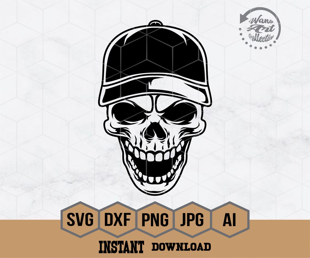 Skull Svg | Dad Skull Svg | Dad Hat Skull Svg | Dad Hat Clipart ...