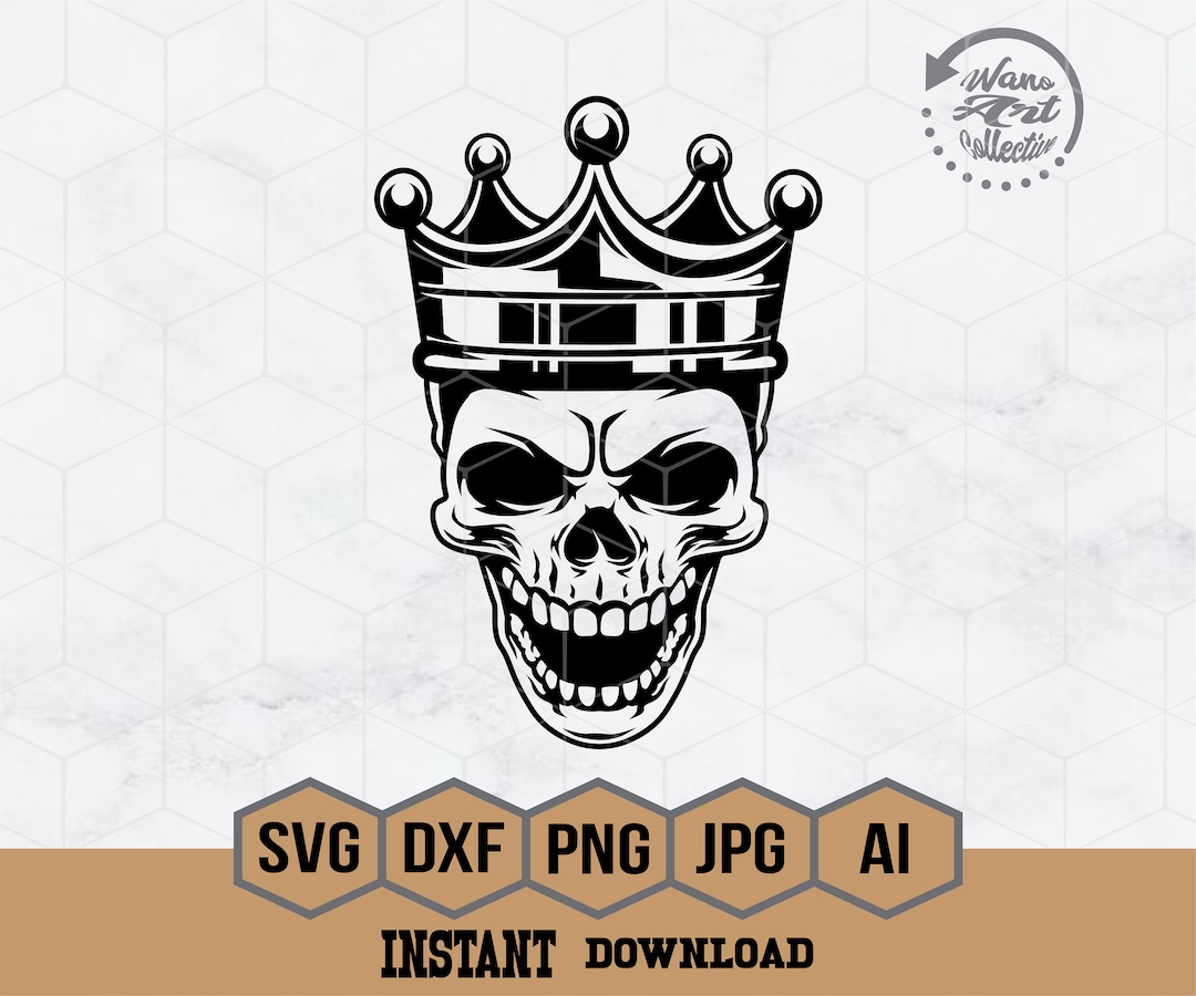 Skull With Crown Svg File | Crown Skull Svg | Skull Cut File | Queen ...