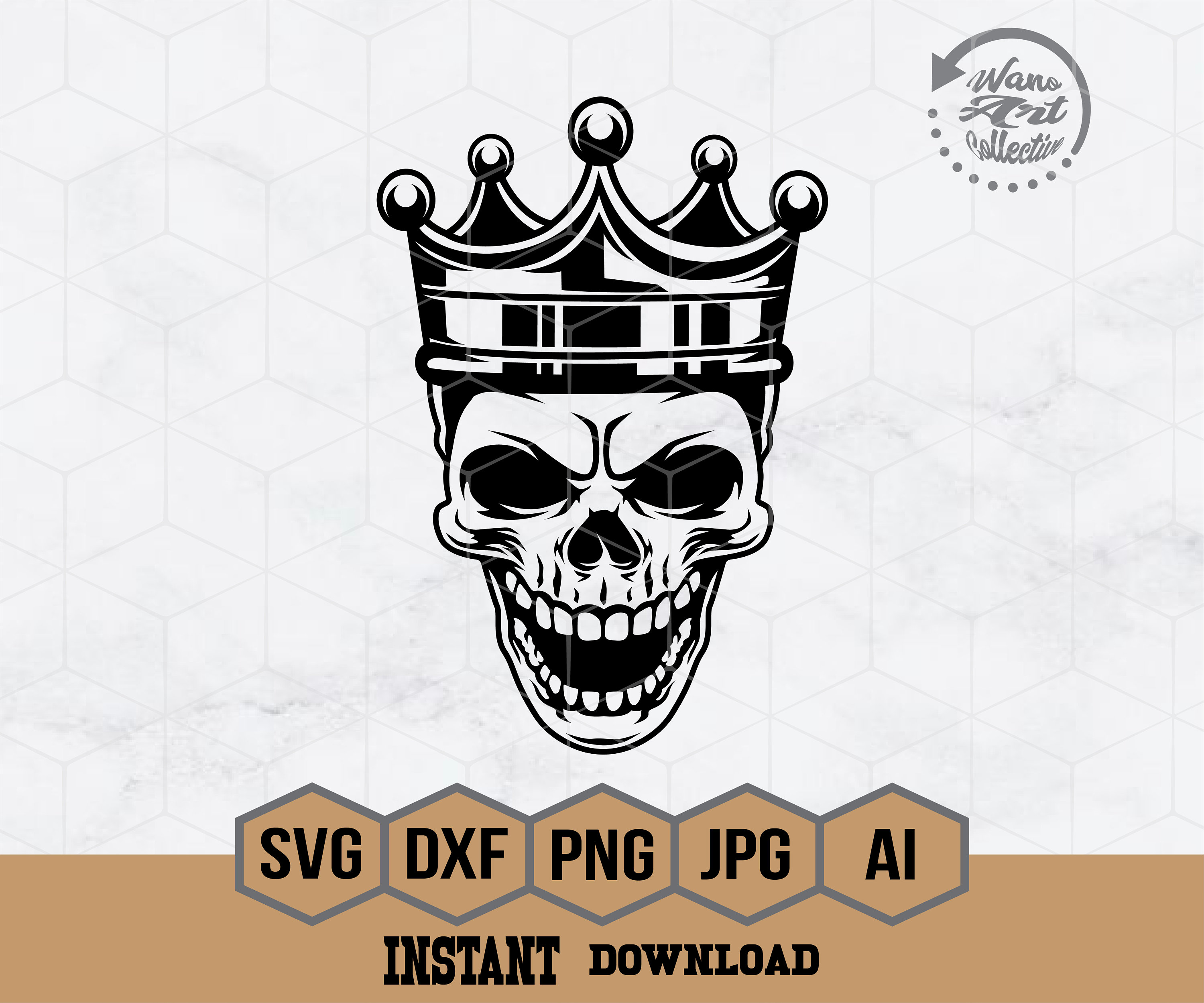 Skull With Crown Svg File Crown Skull Svg Skull Cut File Queen King ...
