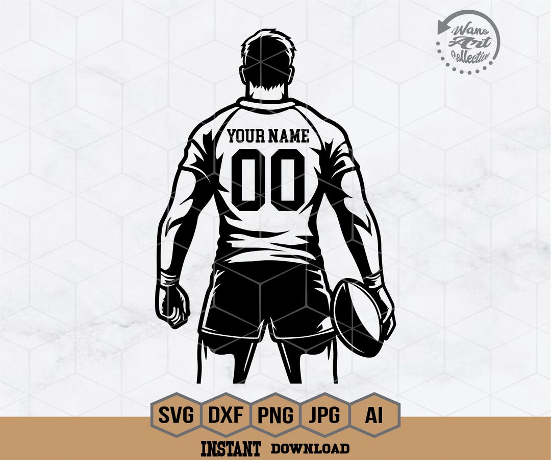 Rugby Player Svg | Personalized Name | Rugby Name | Football Svg ...