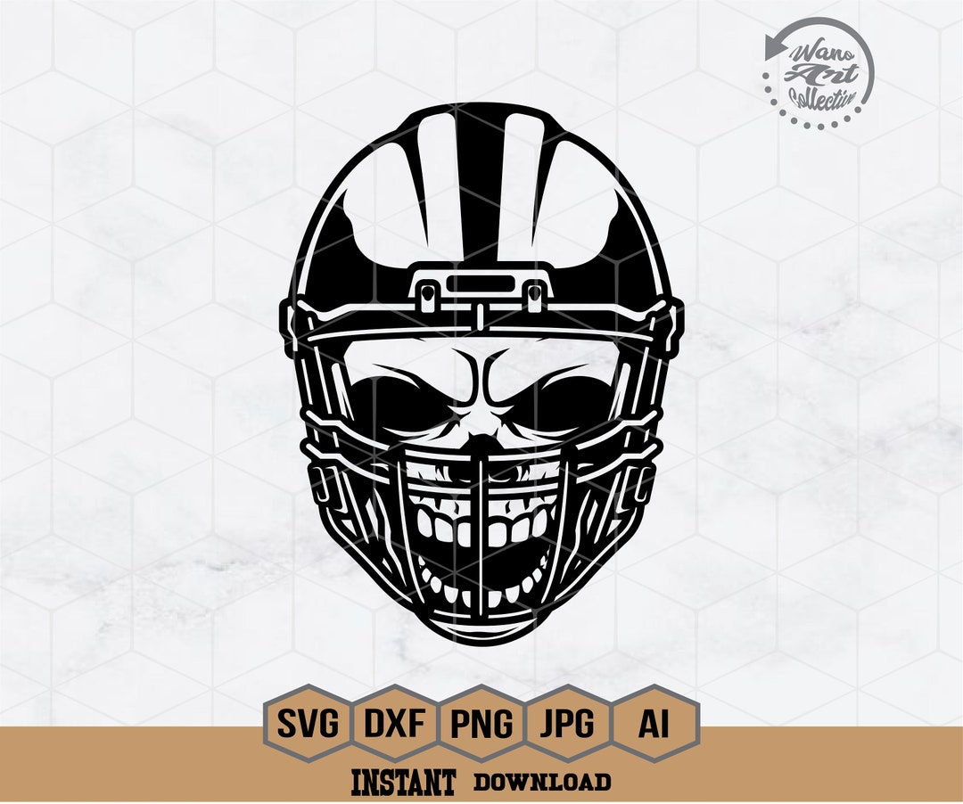 Skull Football Svg | Football Helmet Svg | Football Skull Svg ...