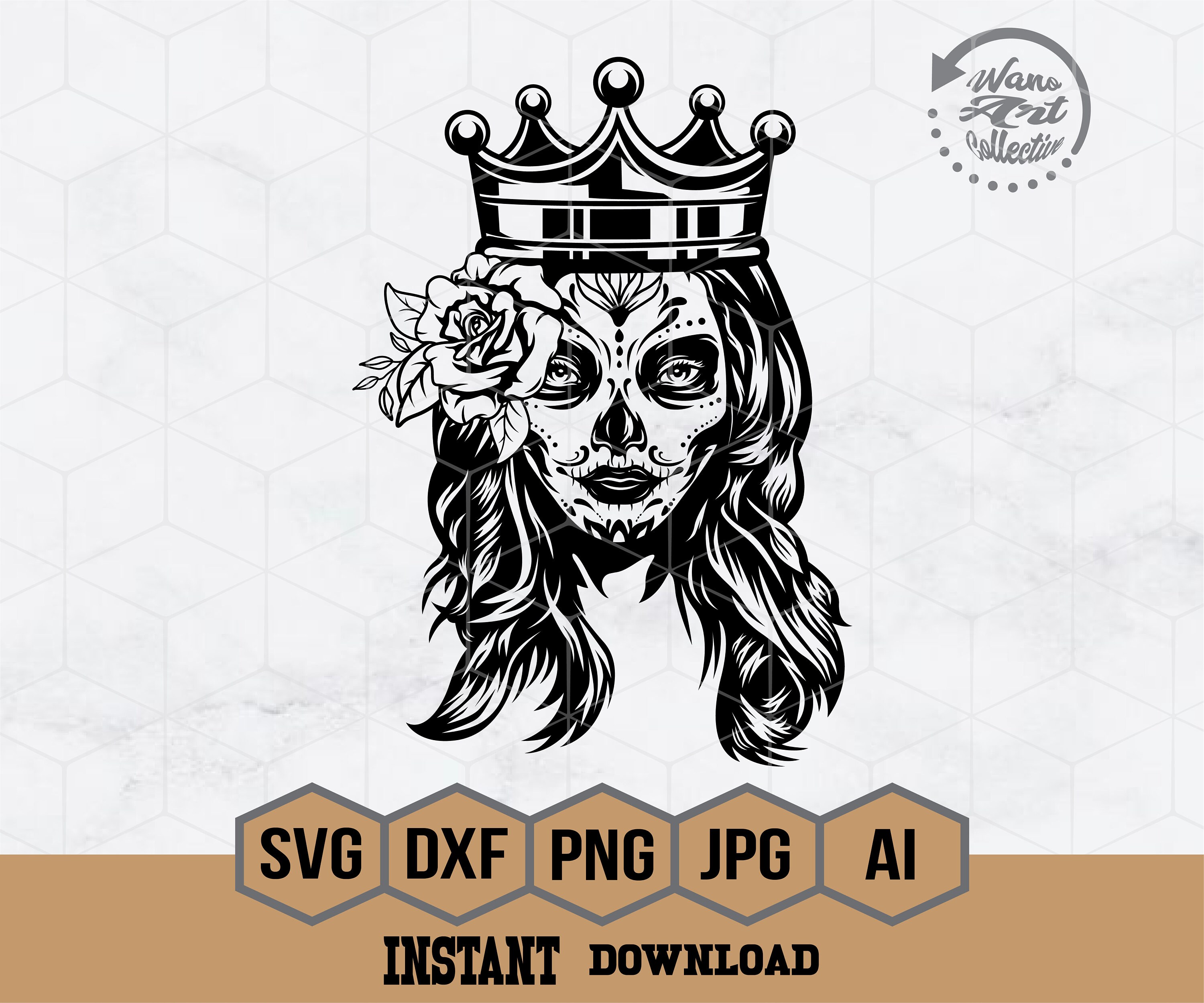 Sugar Skull Girl SVG File Skull Girl Svg Sugar Skull Svg Skull Candy ...