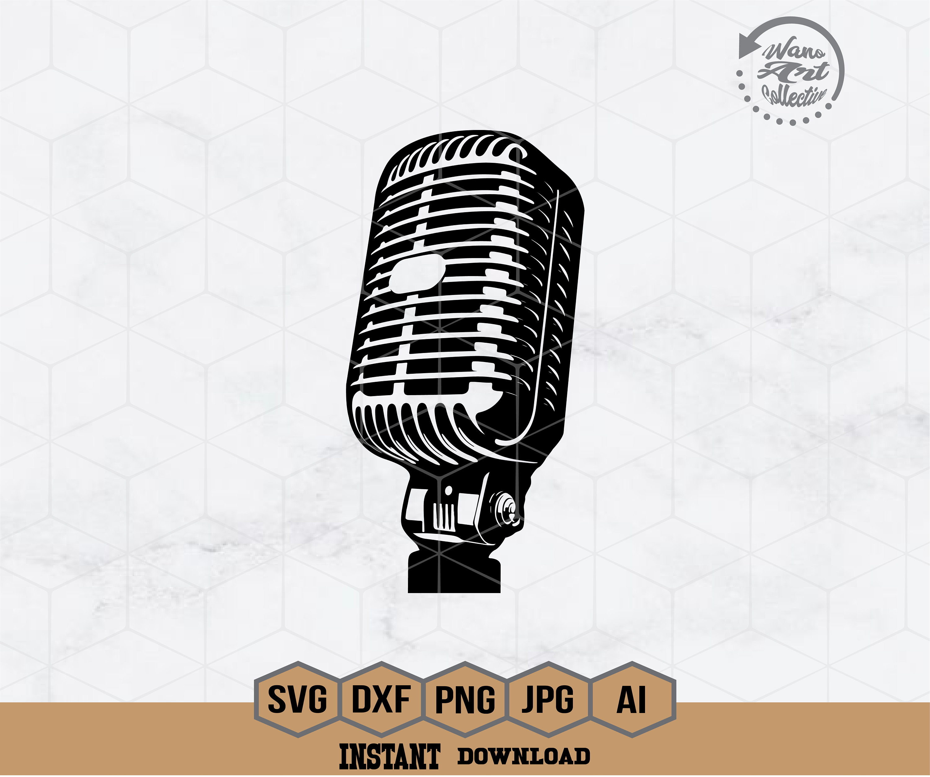 Microphone Svg Mic Svg Condenser Mic Svg Vintage - Etsy