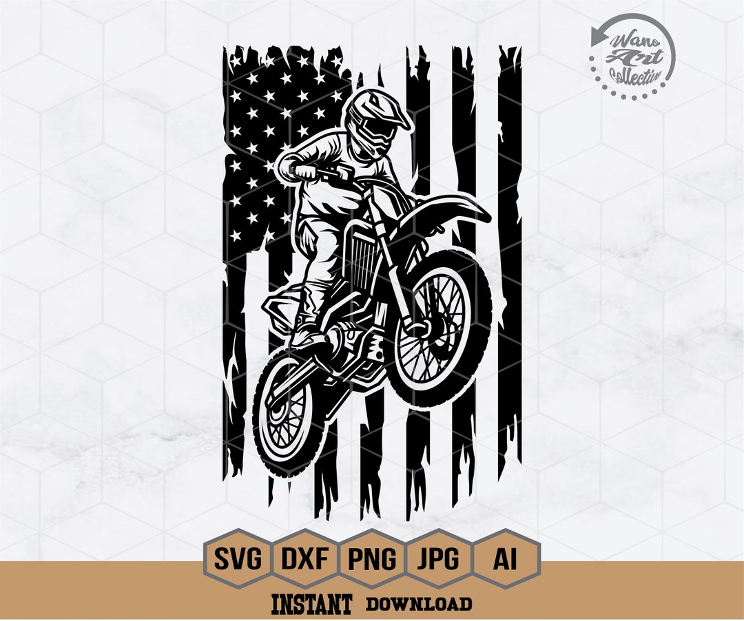 US Motocycle Racer Svg | Motorcross Svg | Dirt Bike Svg | Racing Svg ...