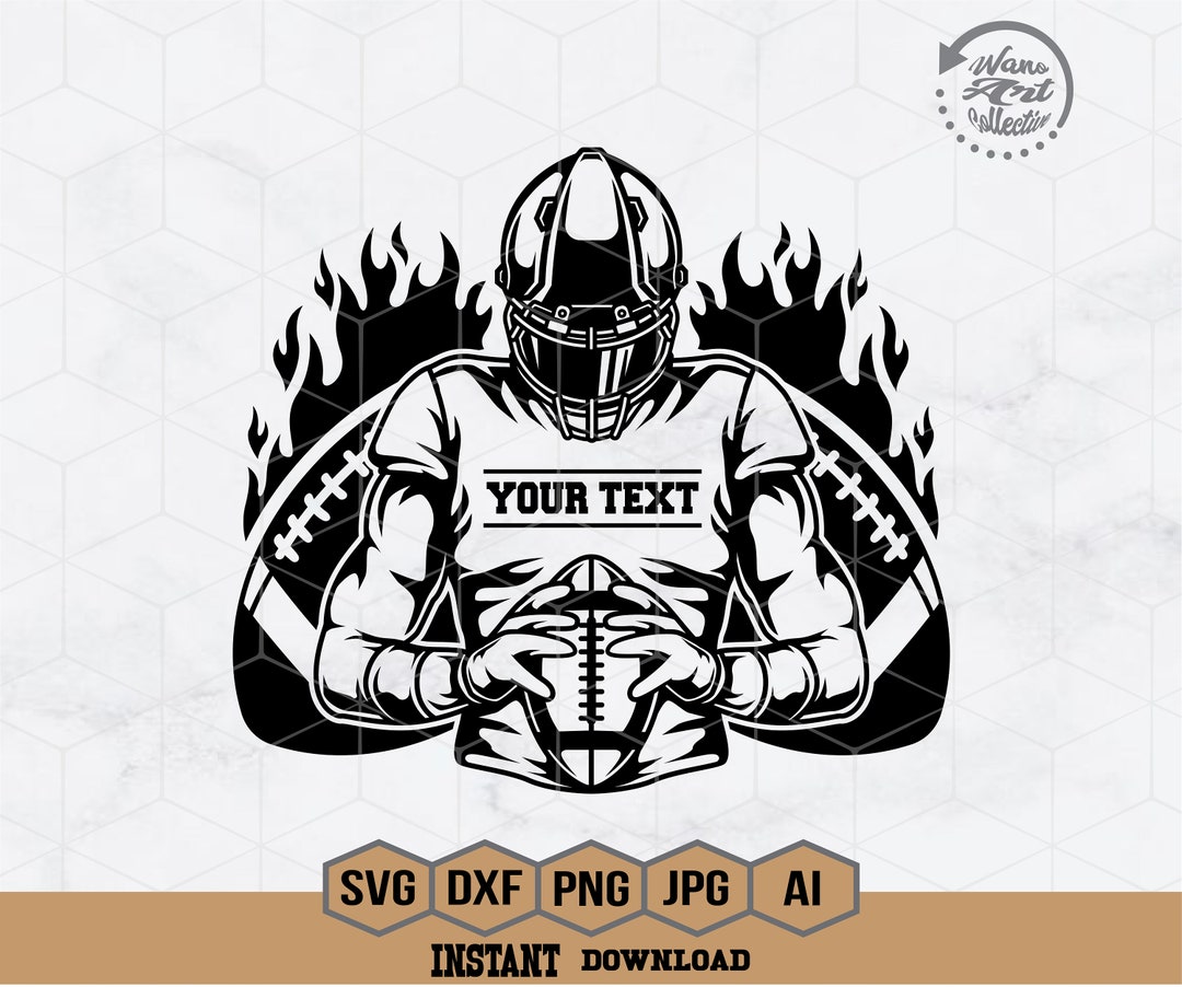 Customized Football Player Svg | Football Svg | Football Name Svg ...