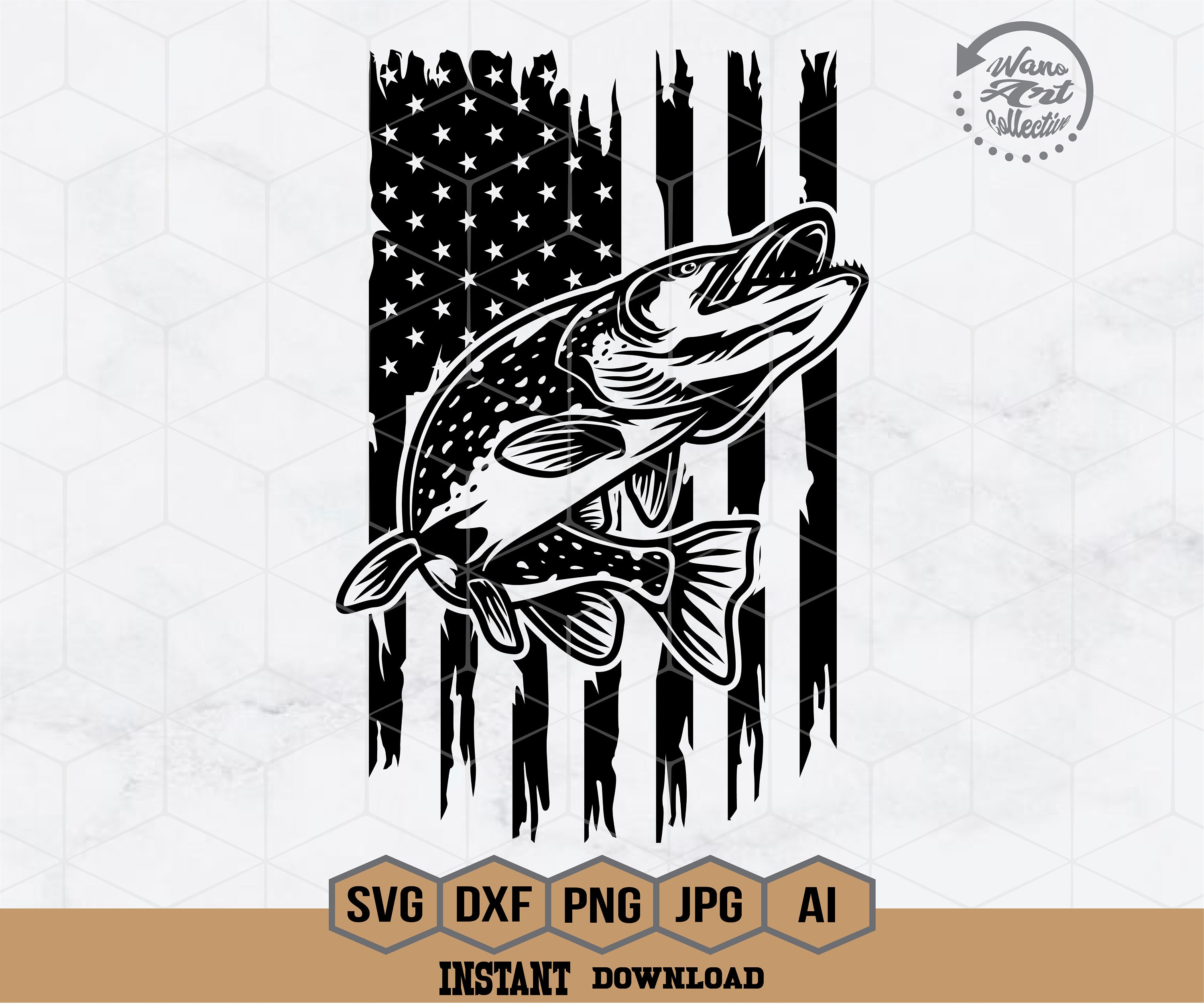 Pike Fish Svg Pike Fishing Svg Freshwater Fish Svg Fishing Shirt Pike ...