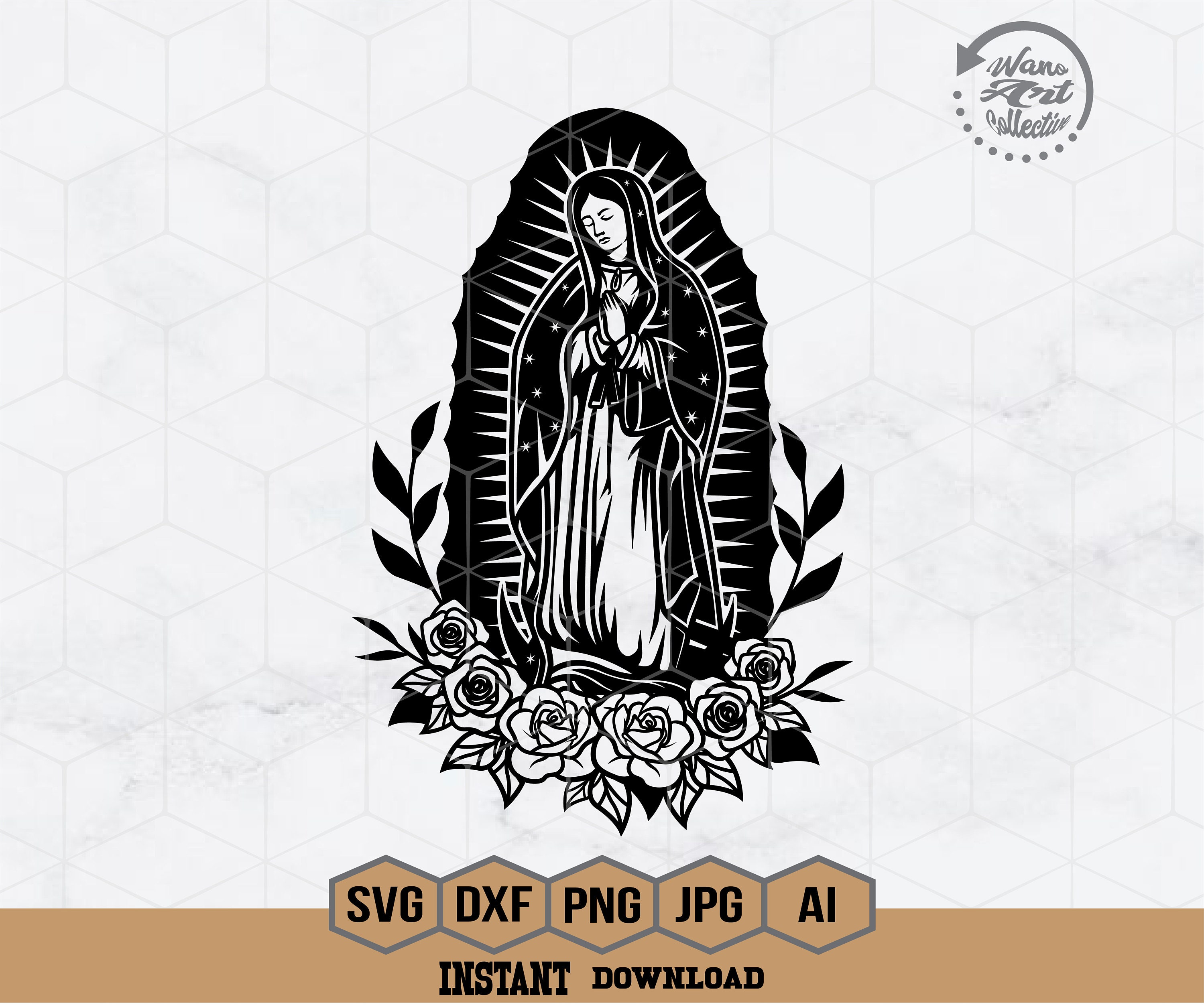 Our Lady of Guadalupe Svg | Virgen Mary Svg | Mama Mary Svg | Virgen De ...