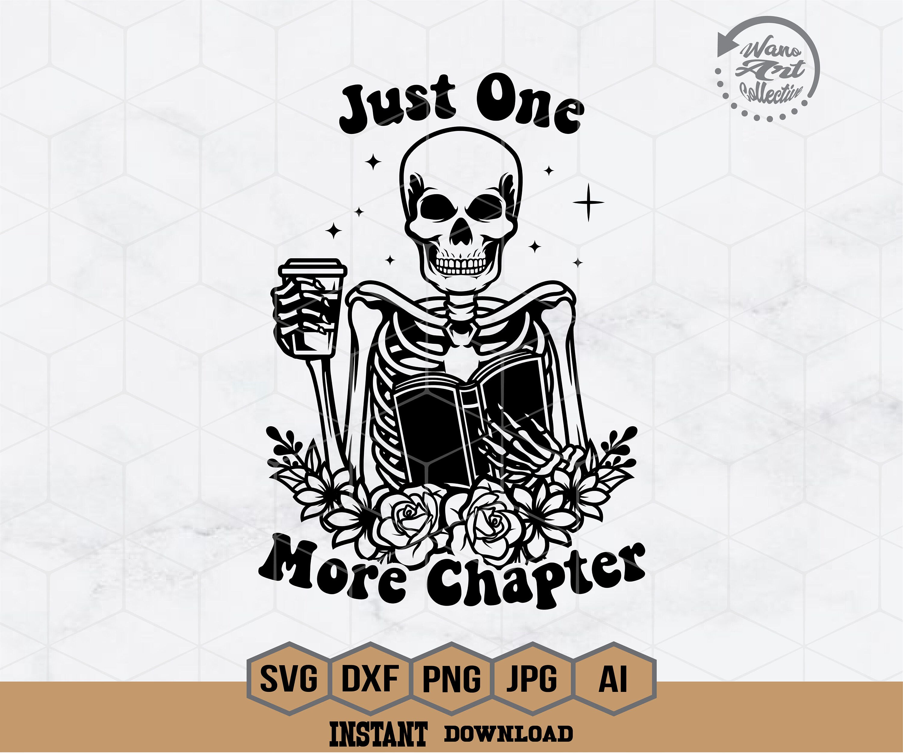 Skeleton Reading Book Svg | Floral Skeleton Svg | Skeleton Drinking ...