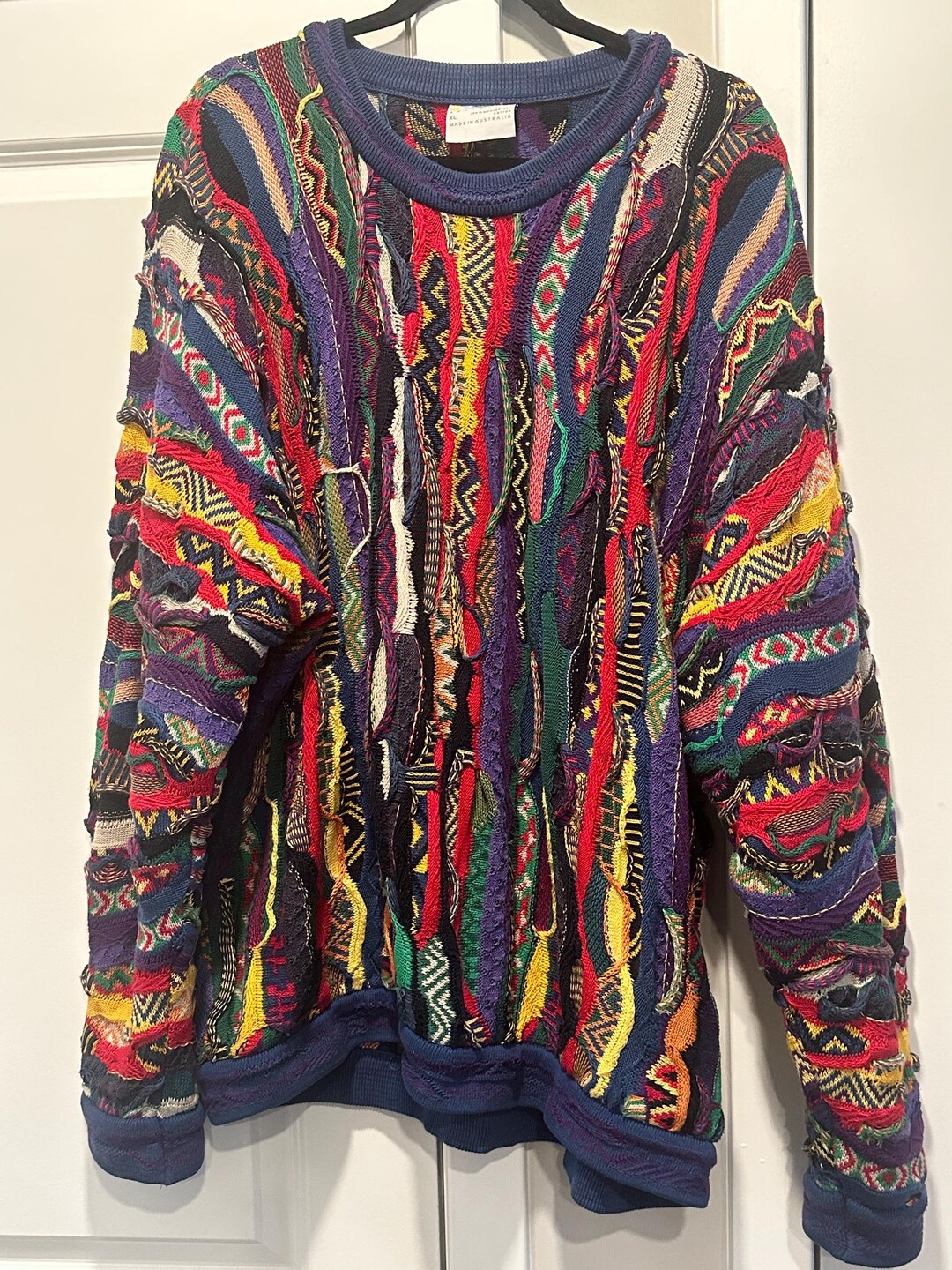 Gorgeous Vintage COOGI Australia Sweater Size XL Multi Colored Design ...