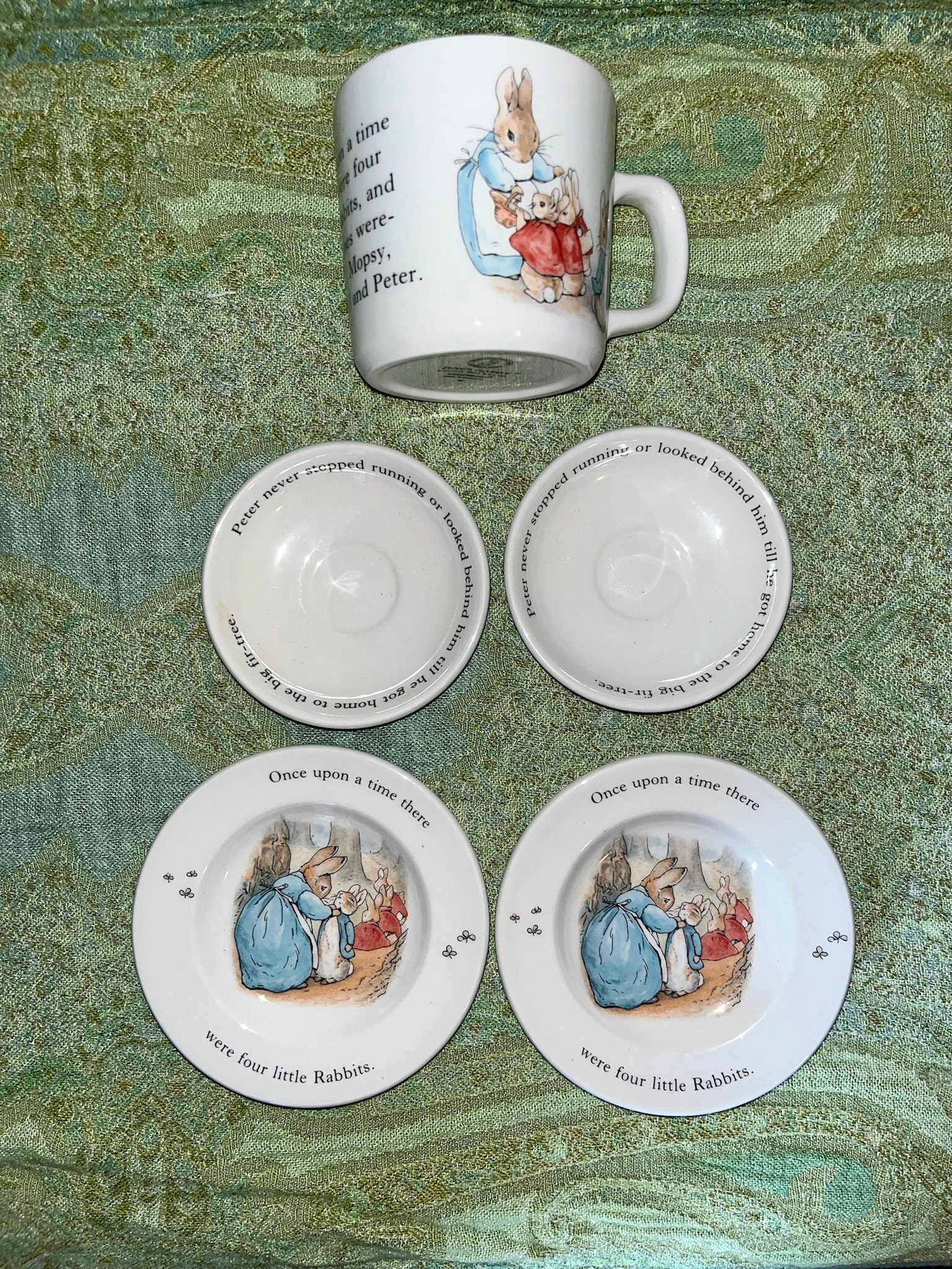 Vintage Peter Rabbit Childrens Dishes Wedgewood set of 5 - Etsy