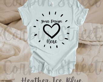 Heather Ice Blue / Bella Canvas Tee Shirt Mockup Photo /3001 - Etsy