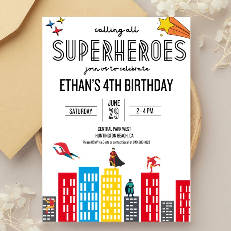 Calling All Superheroes Birthday Invitation (digital Download) - Etsy