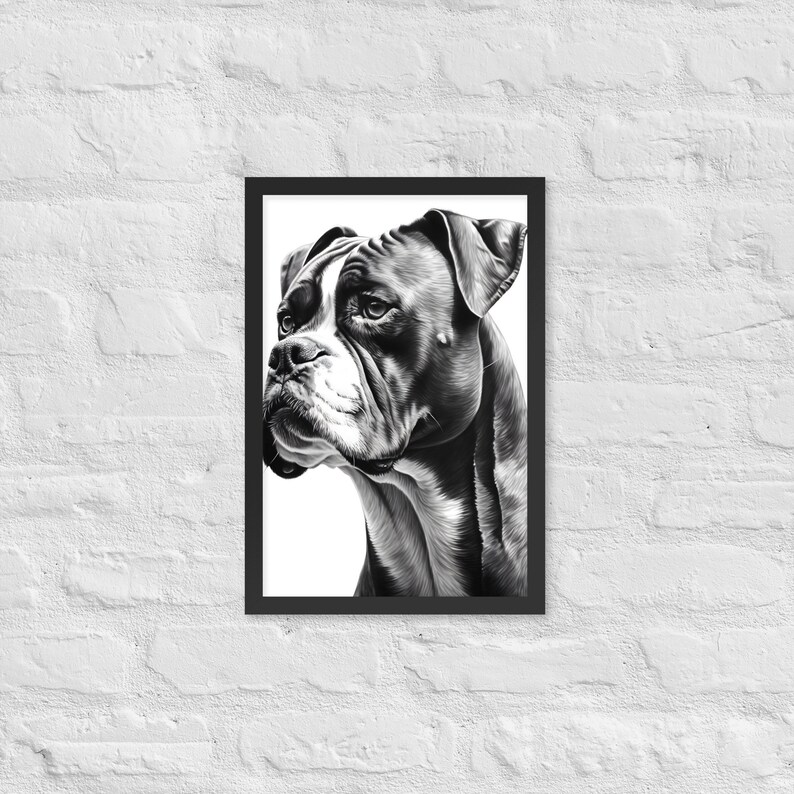 Realistic Pencil Drawing of a Boxer Dog - Etsy