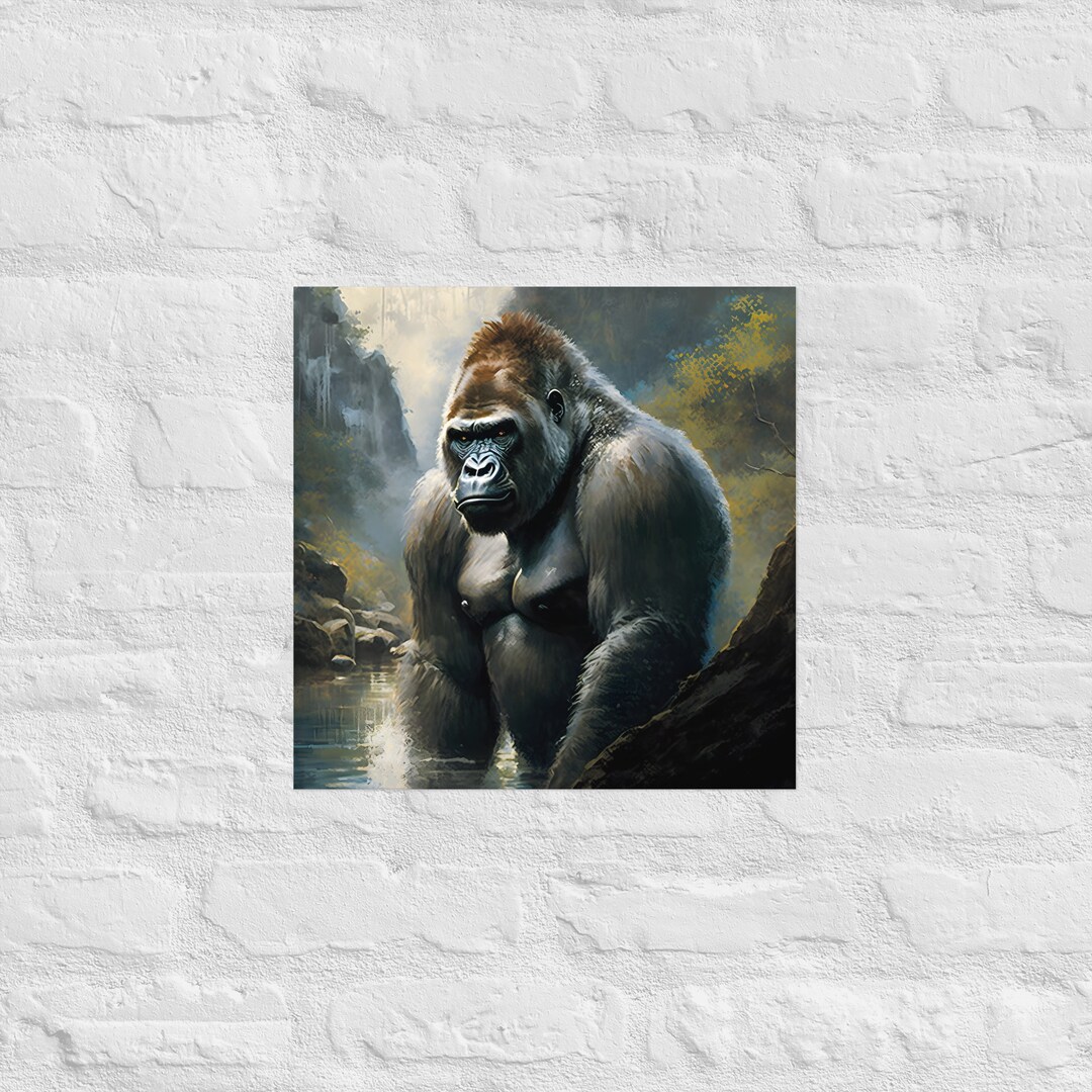 King of the Jungle: Silverback Gorilla Painting - Etsy