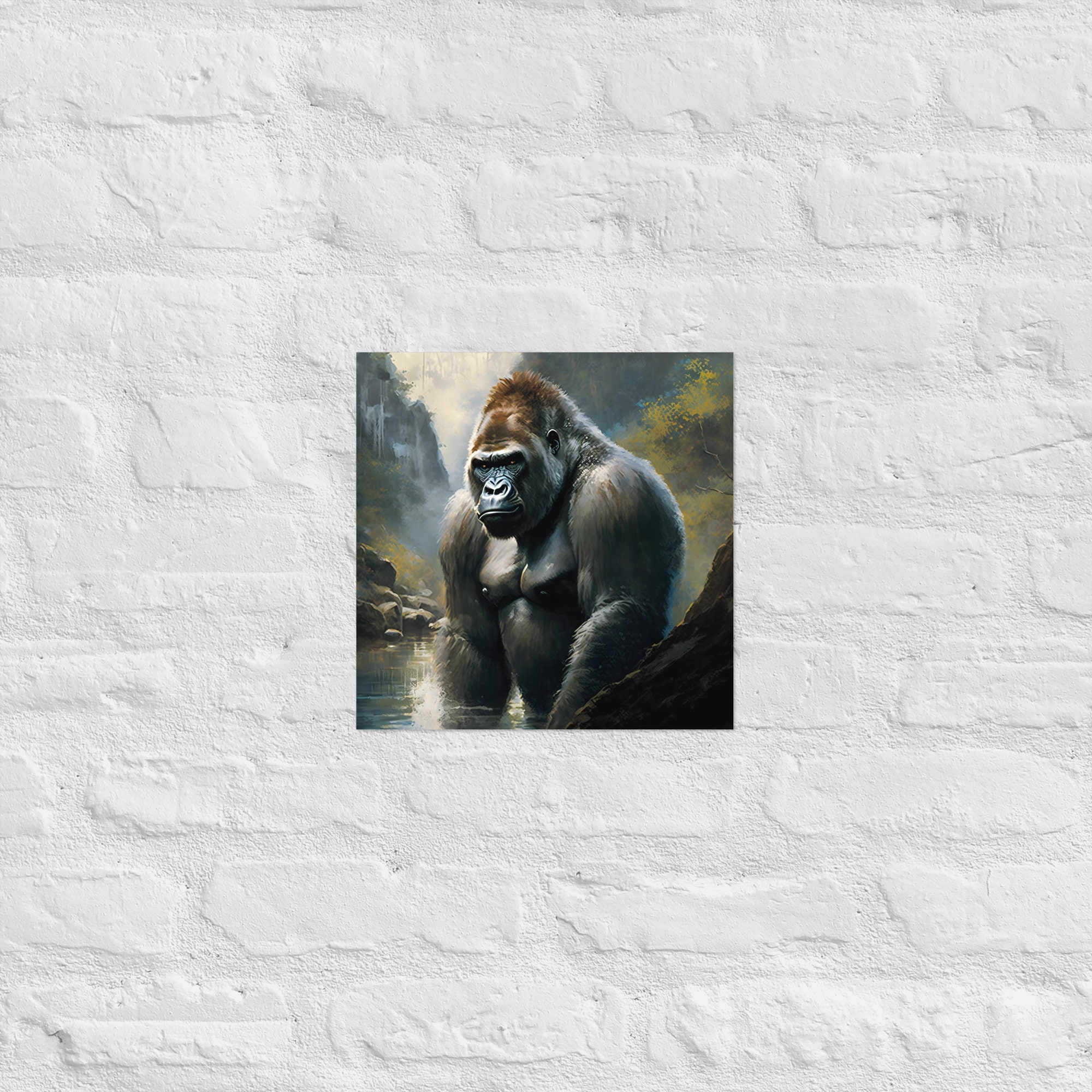 King of the Jungle: Silverback Gorilla Painting - Etsy