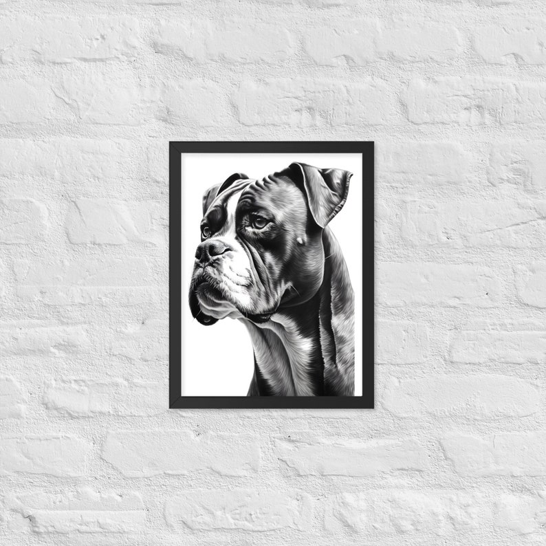 Realistic Pencil Drawing of a Boxer Dog - Etsy