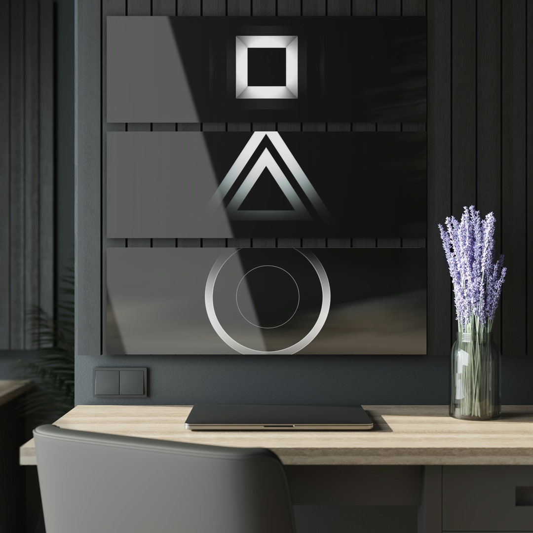 Black and White Abstract Shapes Triptych Art Solidity, Movement ...