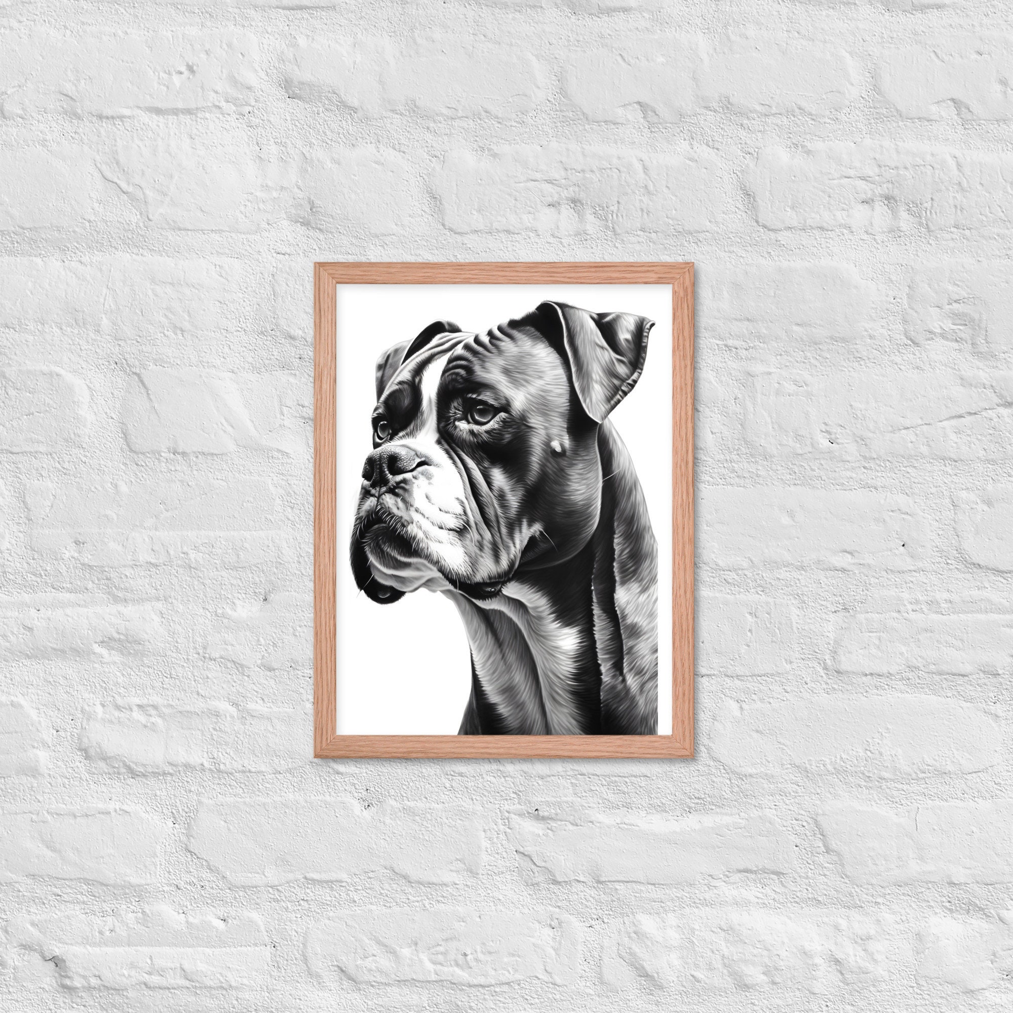 Realistic Pencil Drawing of a Boxer Dog - Etsy