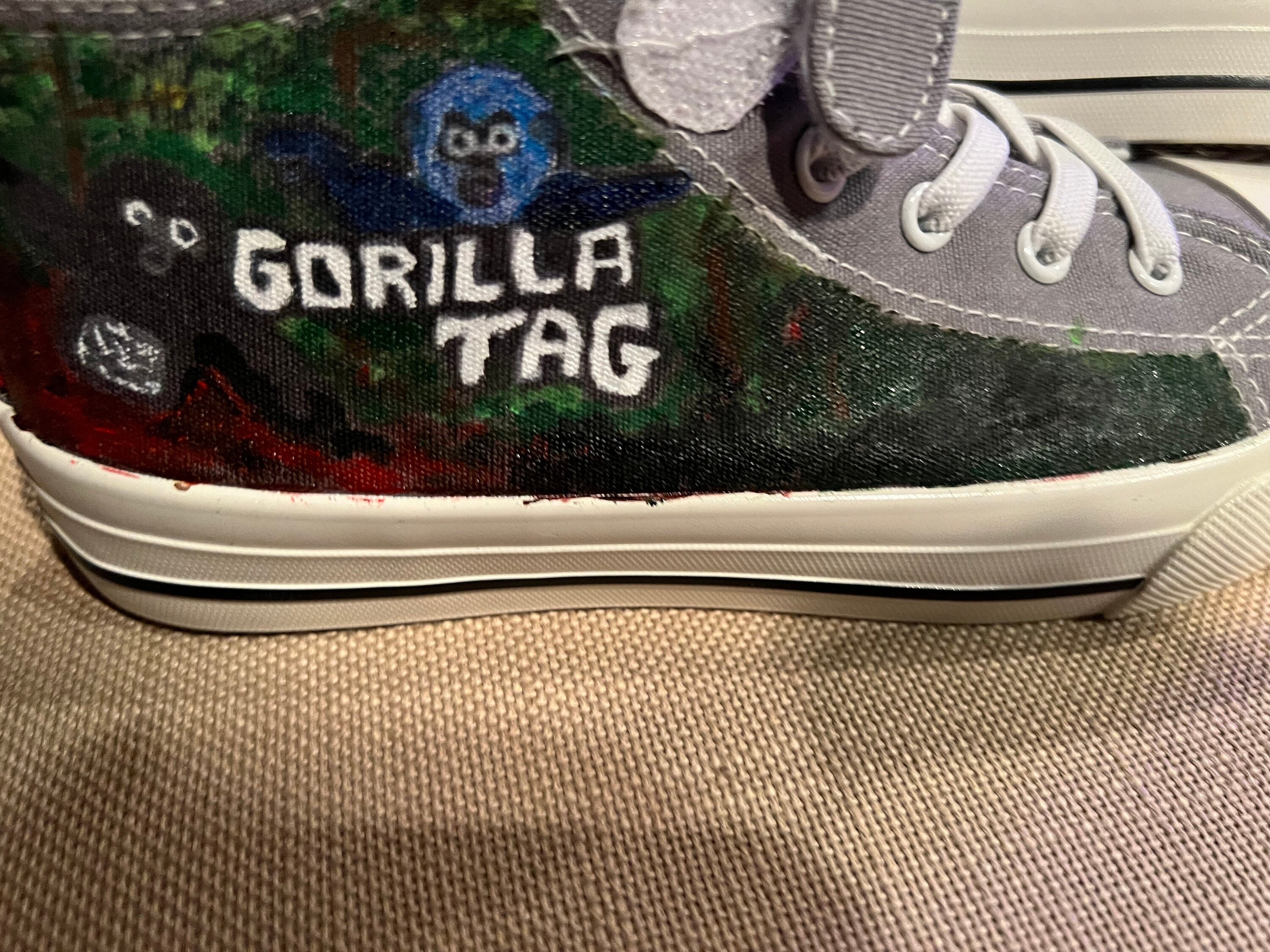 Hand Painted Gorilla Tag Shoes - Etsy