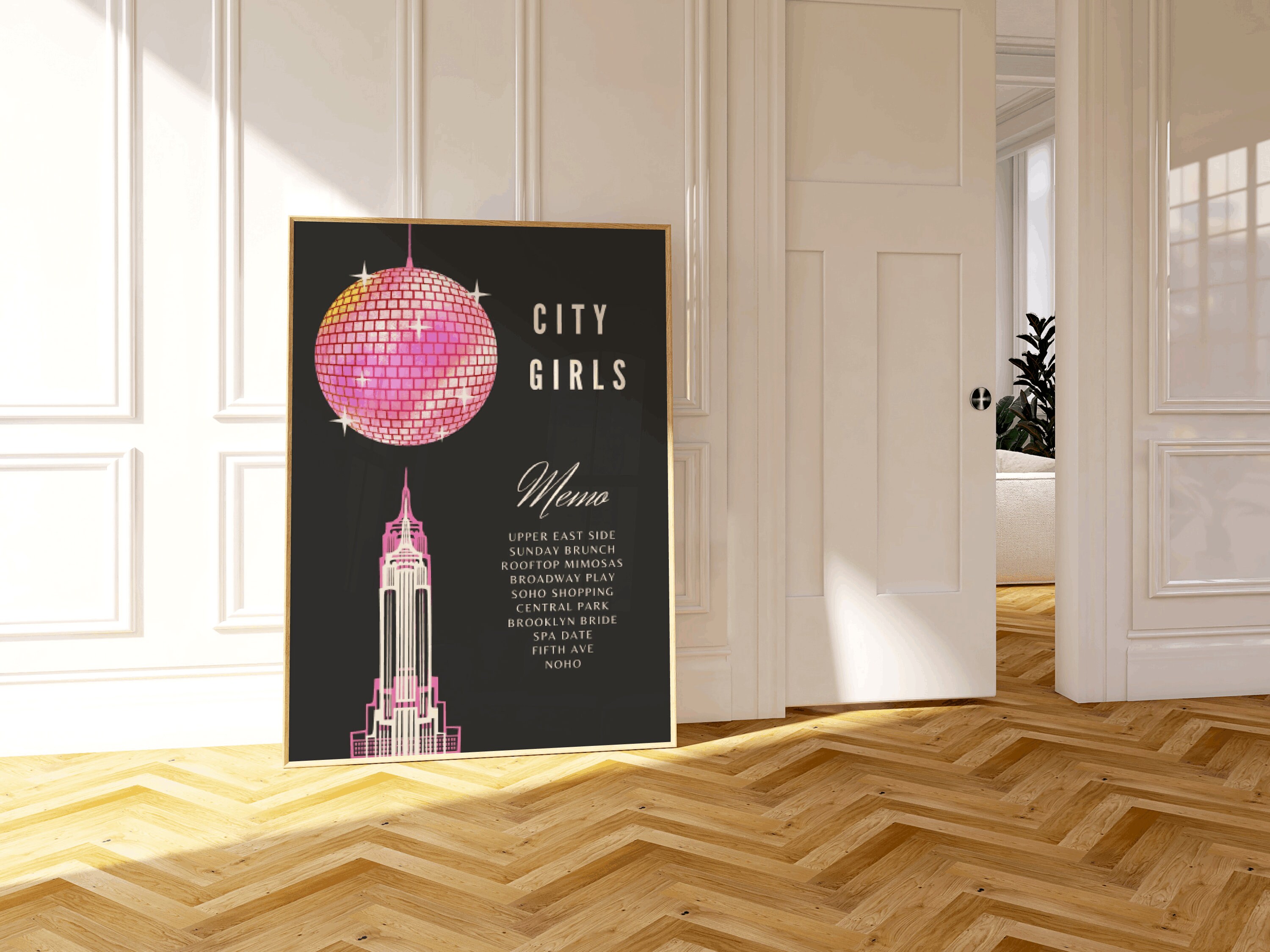 City Girls Aesthetic Poster, Chic NYC Apartment Decor, New York City ...