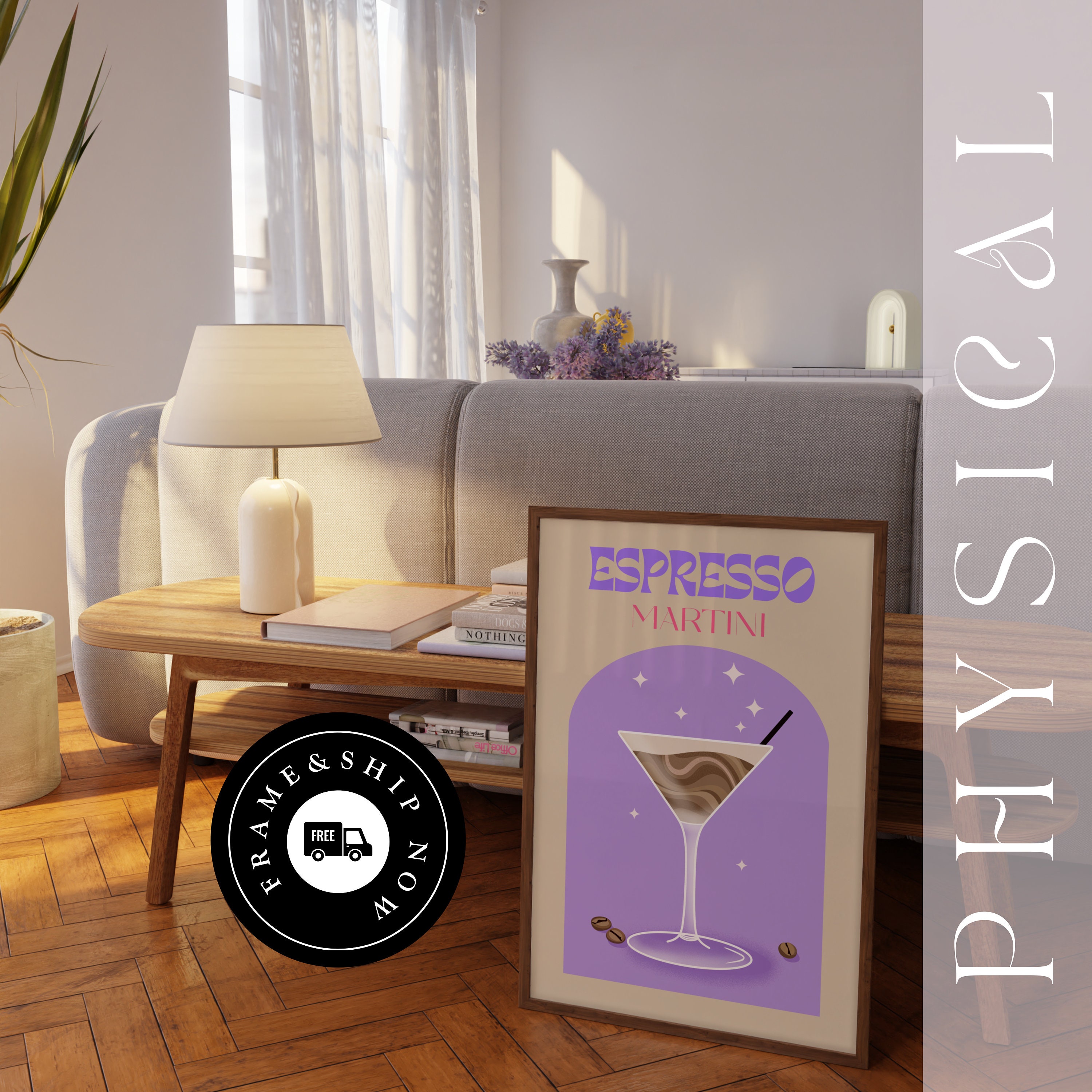Expresso Martini Art: Funky Cocktail Print, Trendy Retro Bar Cart ...