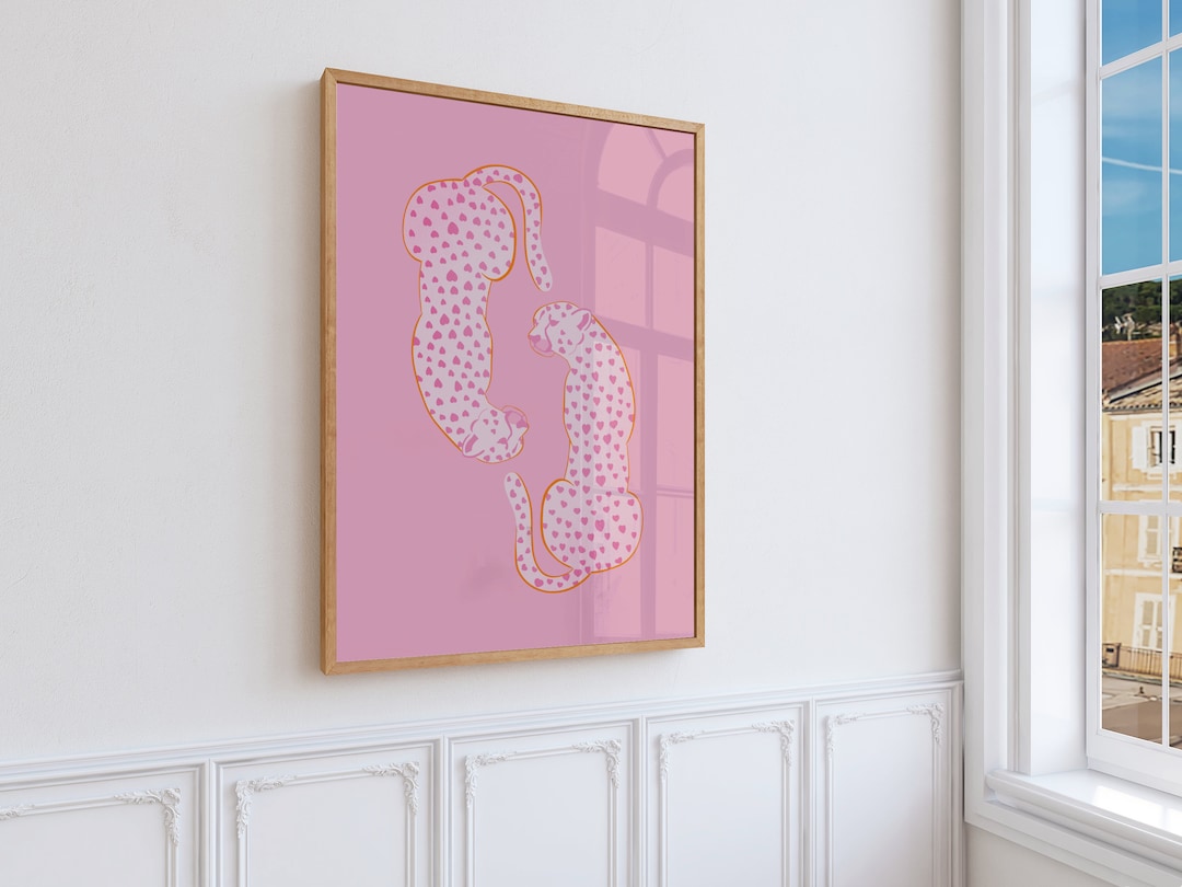 Pink Cheetah Heart Print, Preppy Dorm Decor (digital Download) - Etsy