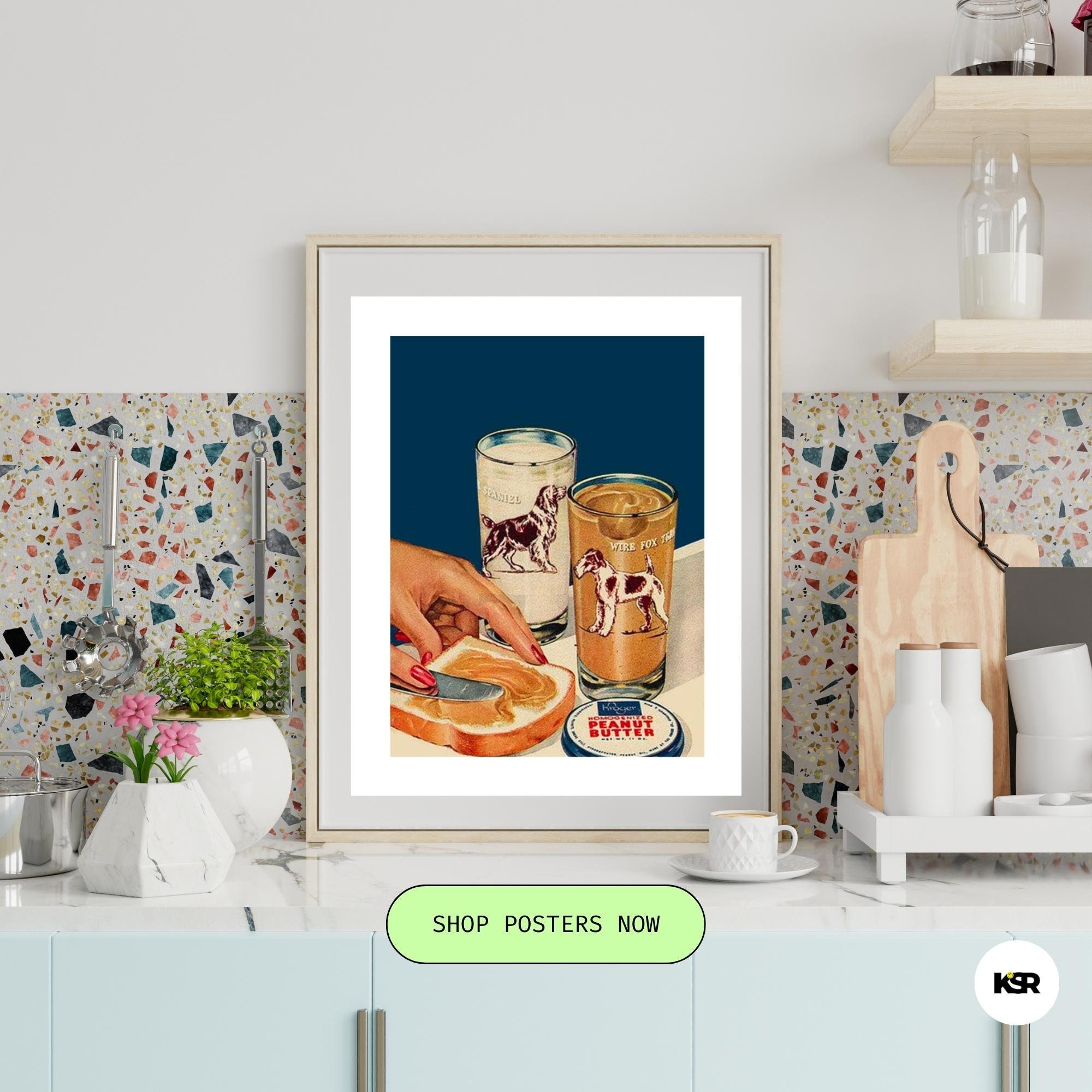 Vintage Breakfast Poster Trendy Retro Wall Art Food & Drink - Etsy